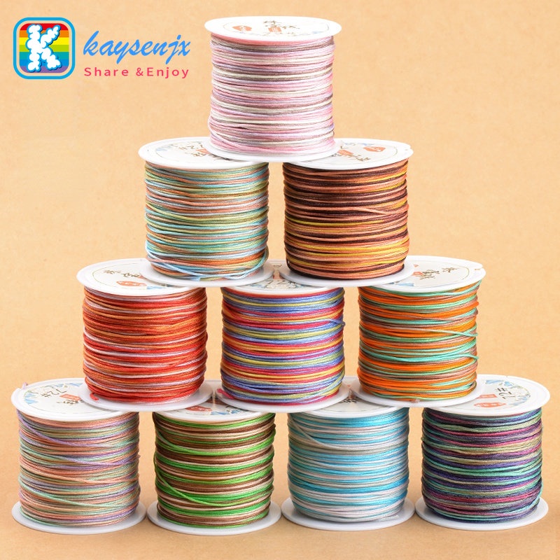 Kaysenjx 72# 45M/roll Colorful Gradient Nylon Cord Thread Chinese Knot ...
