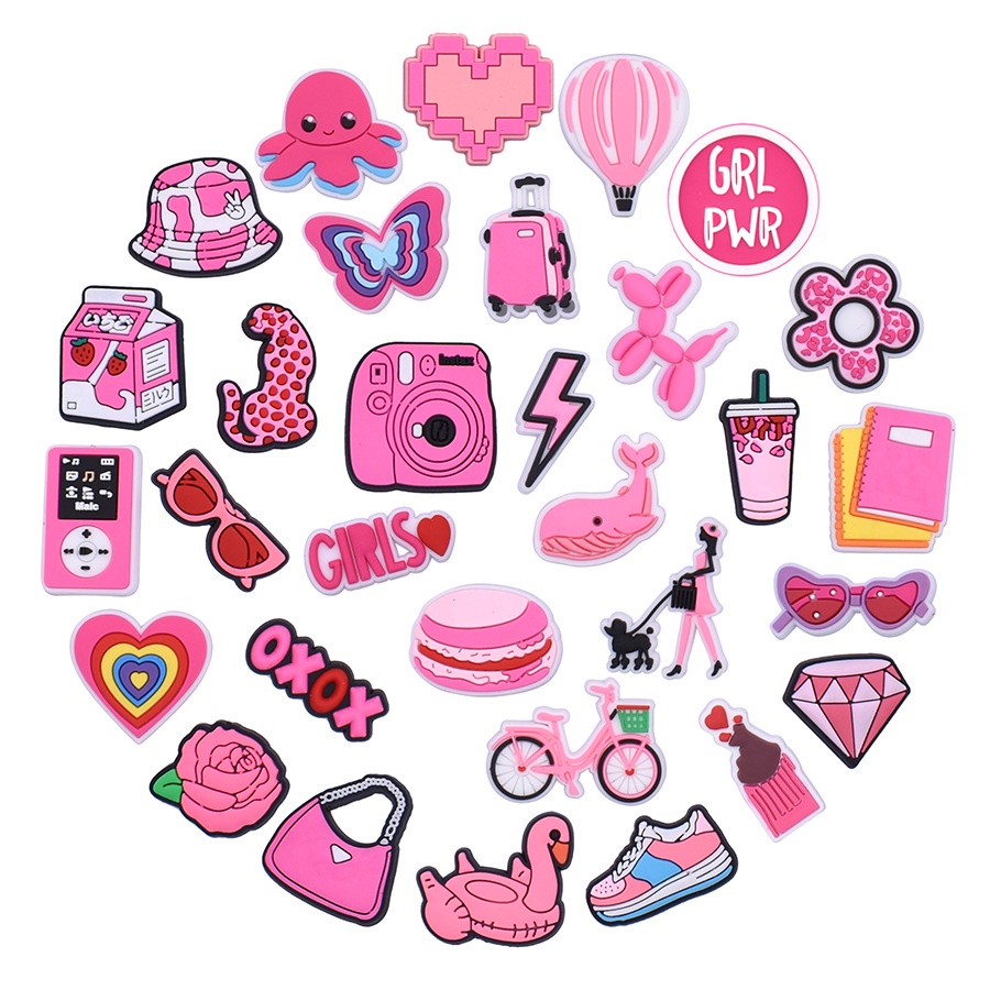Cute Unicorn Flower Jibitz Crocs Glasses Barbie Jibbits Charm Ice Cream ...