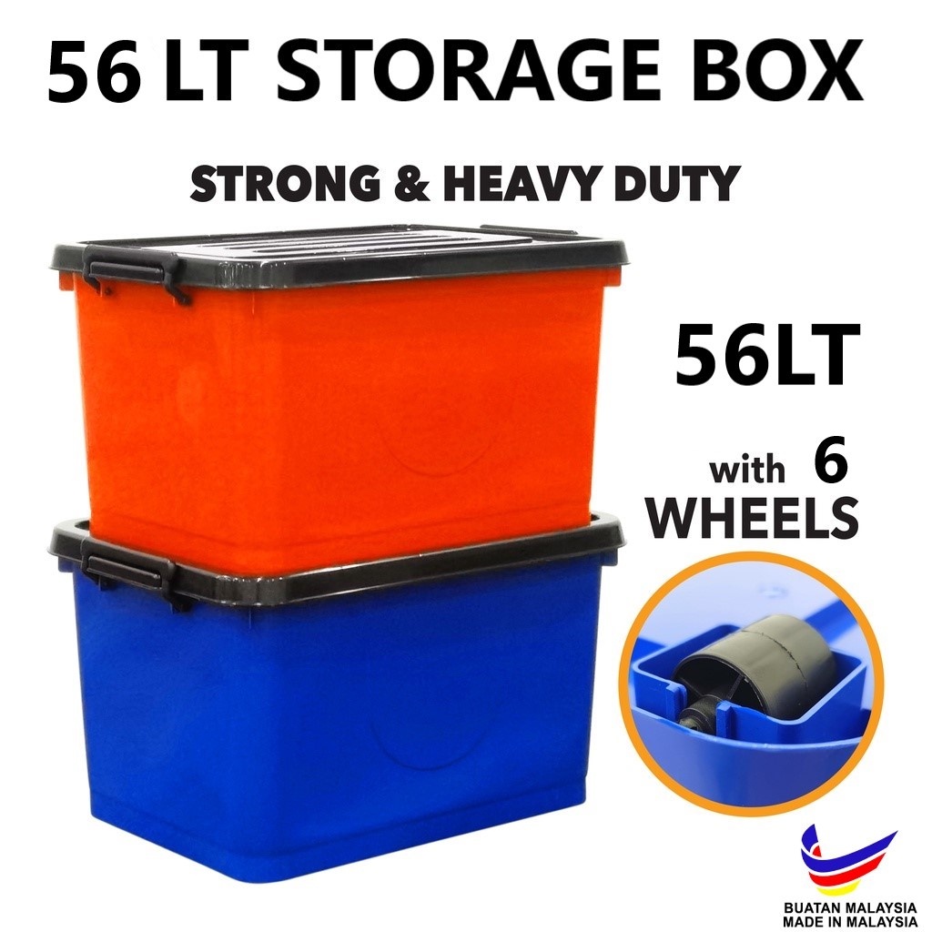 56 LT Storage Box With Wheel/ Bekas Simpanan/ Kotak Simpanan Beroda ...