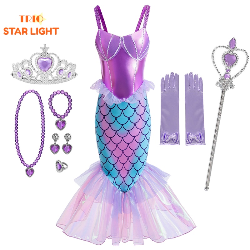 Girl Mermaid Costume Kids Birthday Party Mermaid Dress Cosplay Mermaid ...