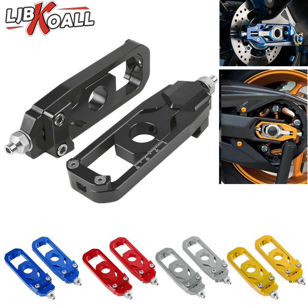 LJBKOALL FZ MT 09 Motorcycle Rear Axle Chain Adjuster Tensioner Catena ...