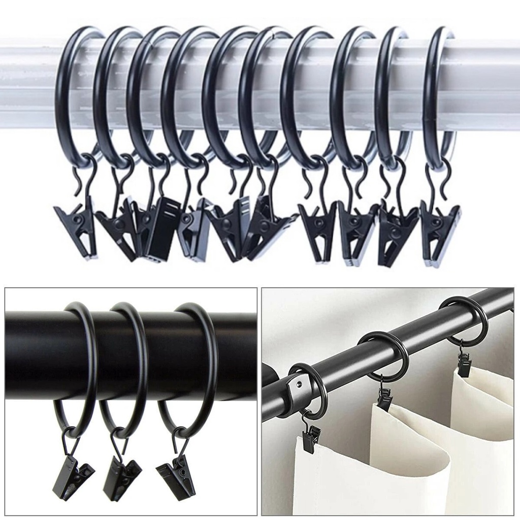 10Pcs Multicolor Window Decoration Drapery Hanger Ring / Iron Curtain ...