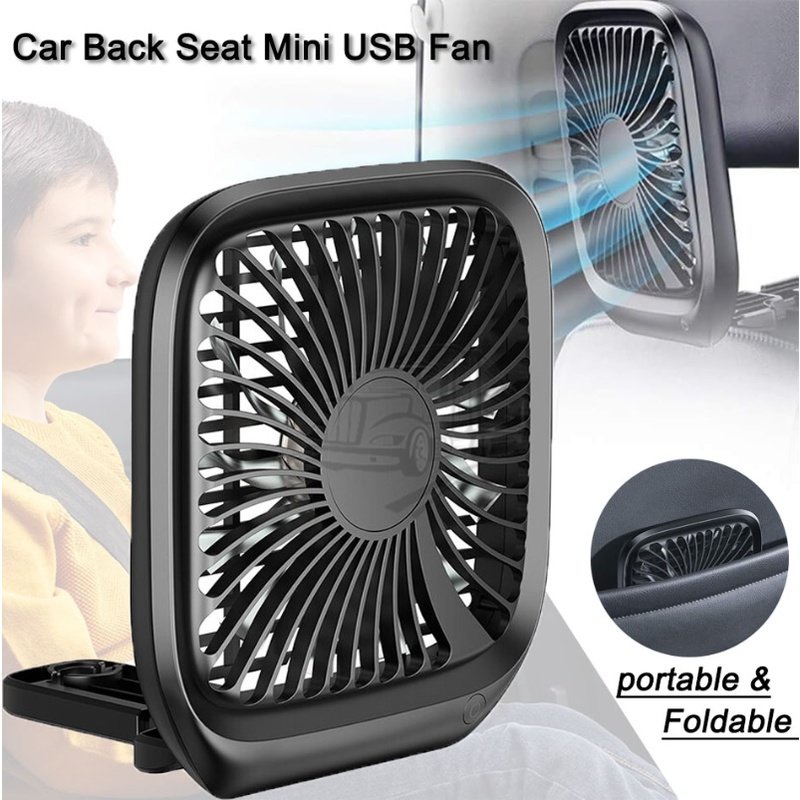Car Back Seat Mini Fan Silent Kipas Kereta Foldable USB Headrest Fan ...