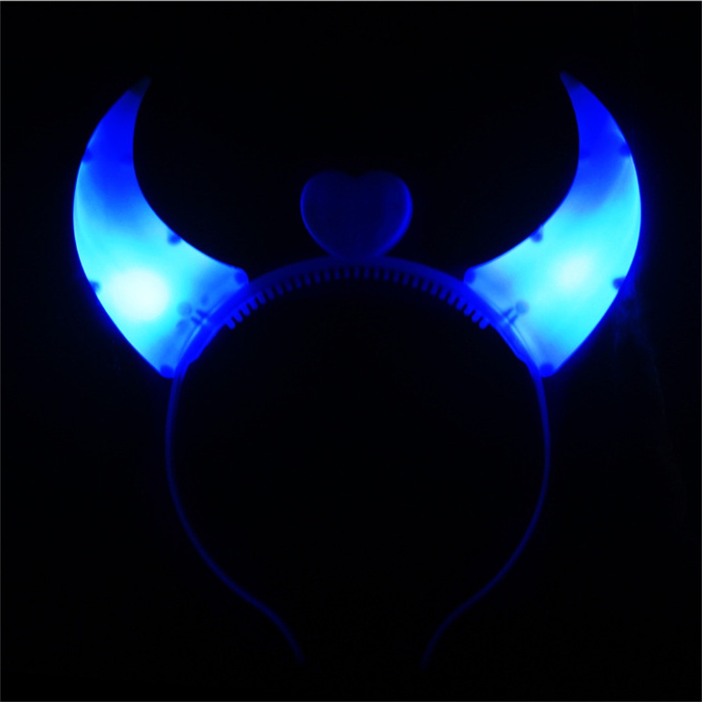 LED Devil Horn Light Up Headband Glowing Devil Horn Headwear Halloween ...