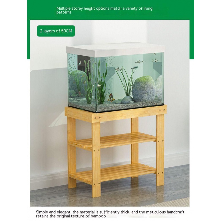 , 🎇Simple Combination Aquarium Base Fish Tank Shelf Bamboo Multi-Layer ...