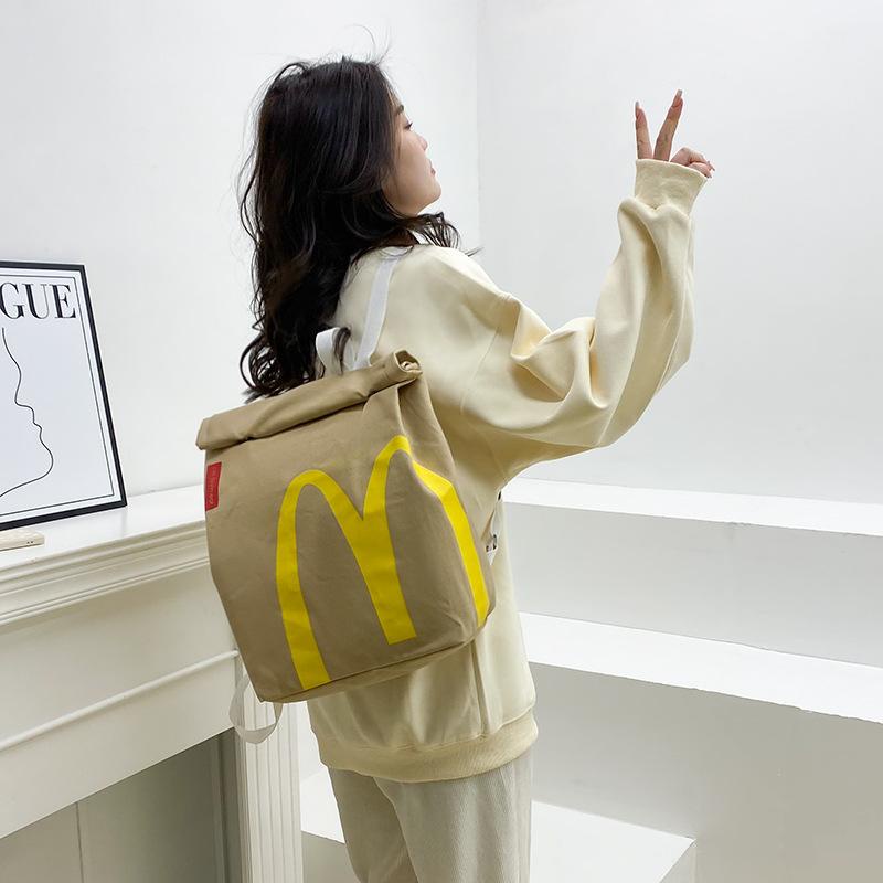 Cartoon MacDonald's French Fries Bag Funny Student Schoolbag Canvas ...
