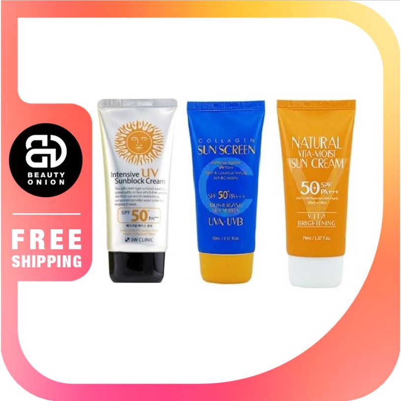 [3W Clinic] Intensive UV/Collagen/Natural Vita Moist Sunblock Sun Cream ...