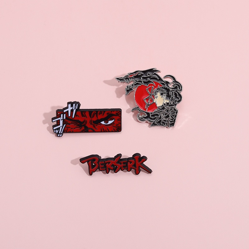Berserk Enamel Pins Red Nordic Sign Berserk Guts Behelit Brooch Badge ...
