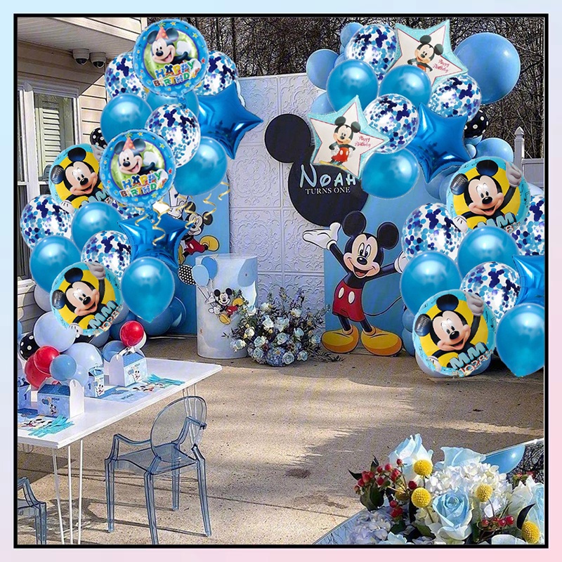 10pcs/set Cartoon Mickey Minnie Mouse Balloons Sets Children Birthday ...