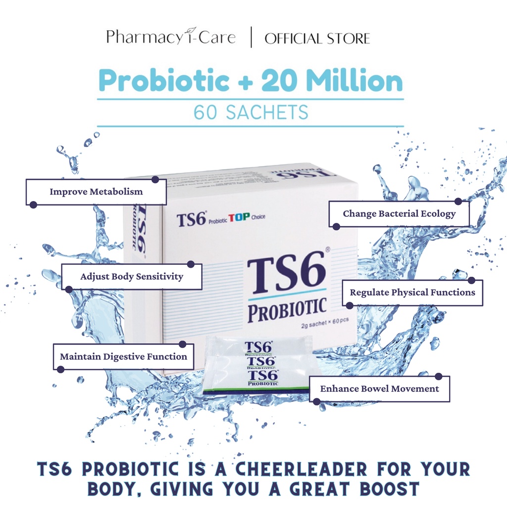 TS6 Probiotic 60 Sachet | Promotes Gut Health & Boosts Immune System ...