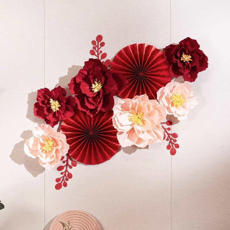 Festival decoration wrinkle DIY paper flower wedding wedding indoor ...