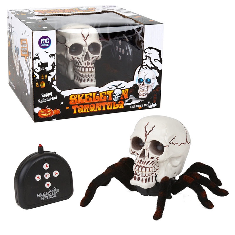 Halloween Scary Remote Control Skull Spider Toy RC Toys Skeleton Spider ...