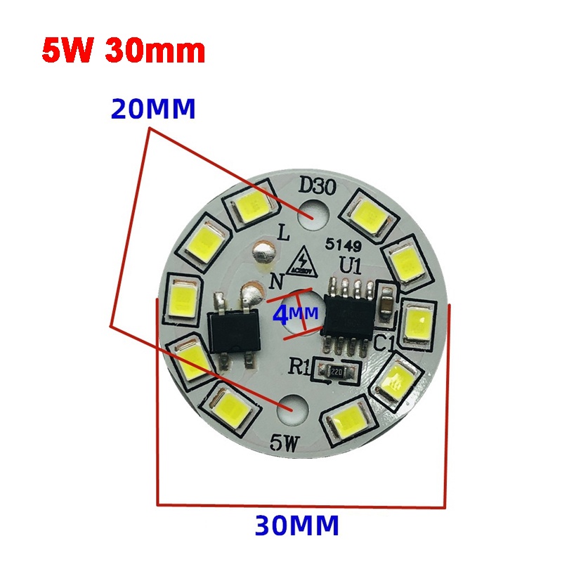 2pcs AC 220V Driver-free 2835 SMD Led Chip 3W - 18W 28mm - 120mm Lamp ...