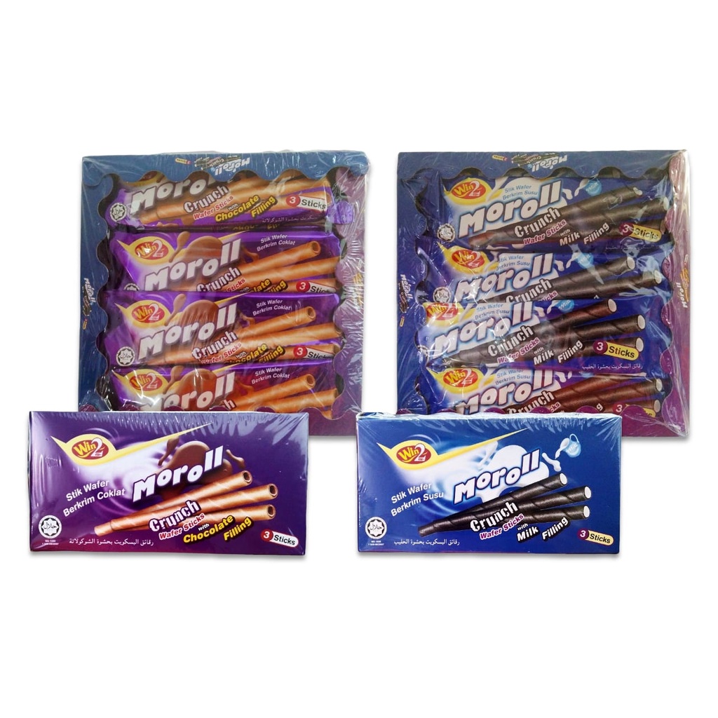 Win2 Moroll Crunch Wafer Stick with Chocolate/Milk Filling 3stick ...