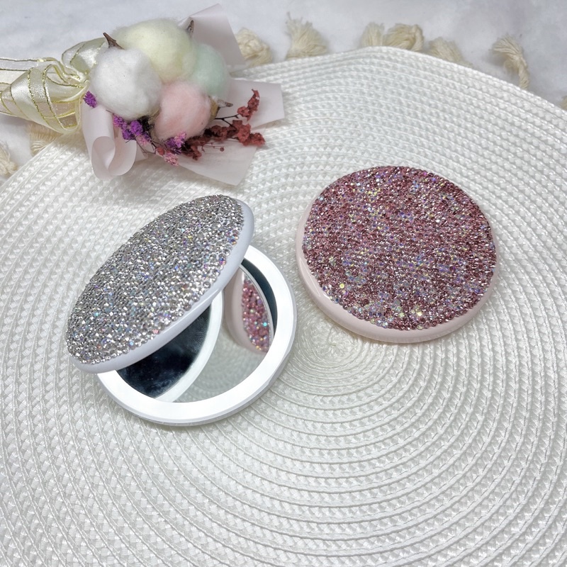 Diamond Bling Rhinestone Compact Mirror with LED Light | Shopee Singapore