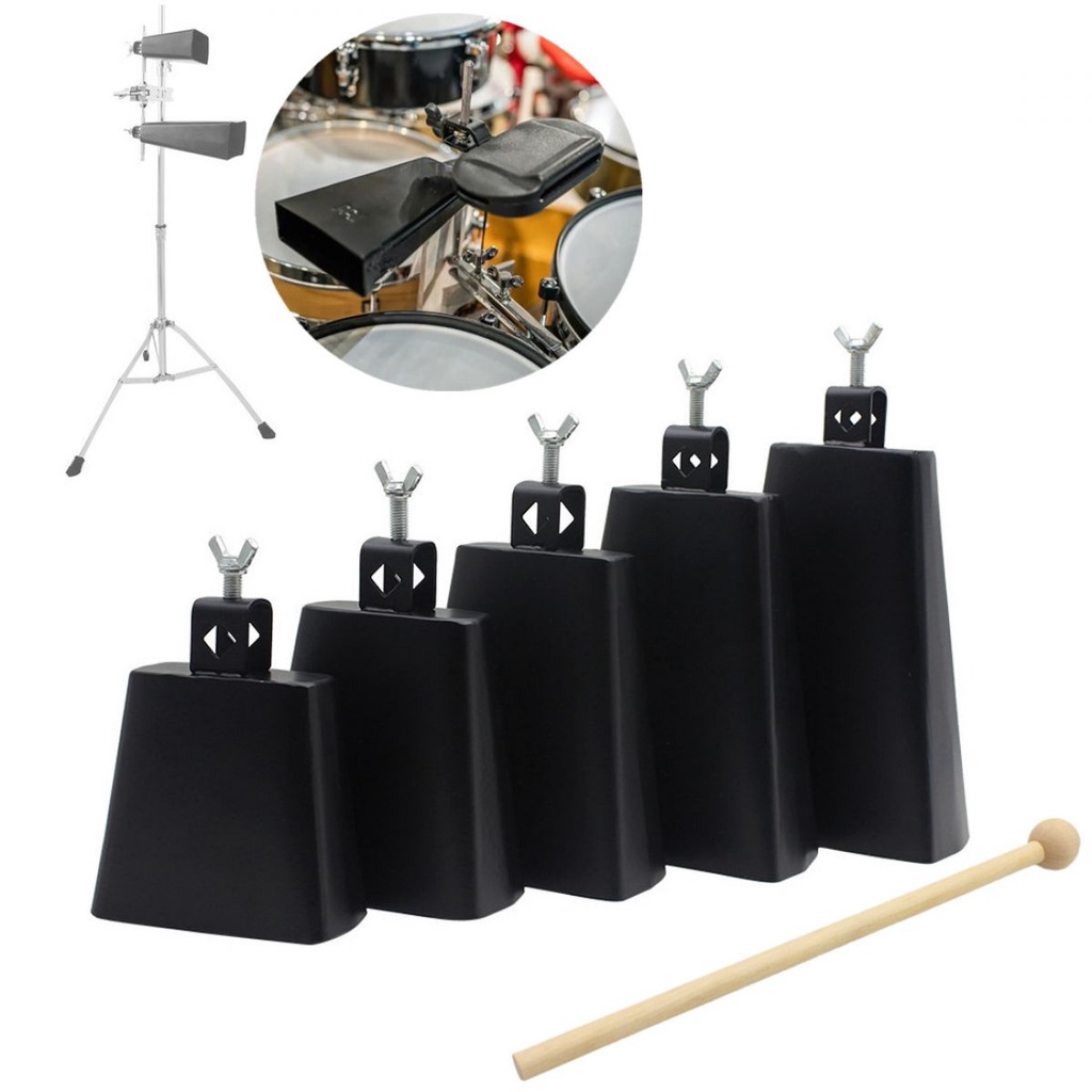 4 / 5 / 6 / 7 / 8 Inch Metal Cowbells Cow Bell with Drumstick for Drum ...