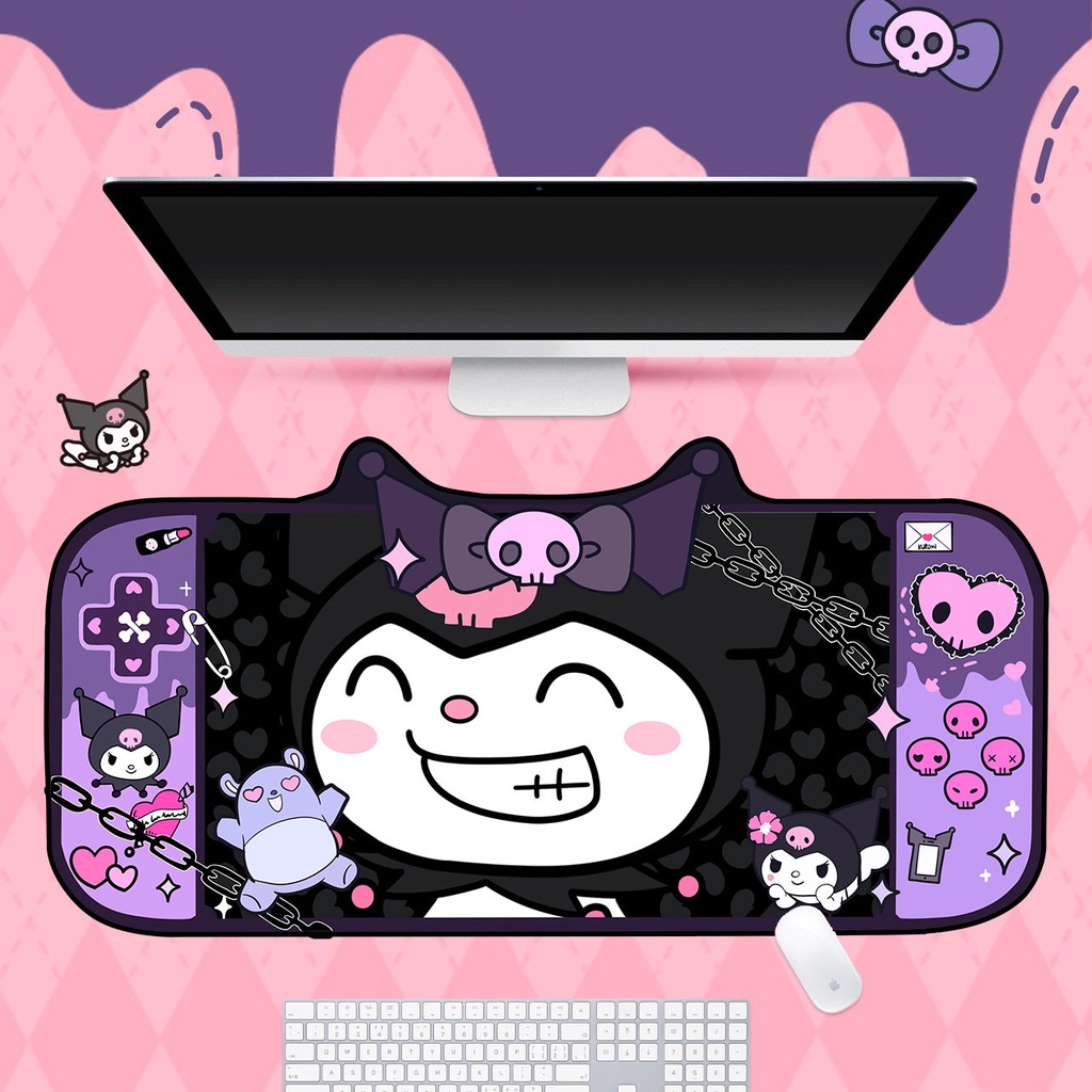 800*400 Cute Kuromi Mouse Pad Gaming Keyboard Pad Cartoon mouse mat ...