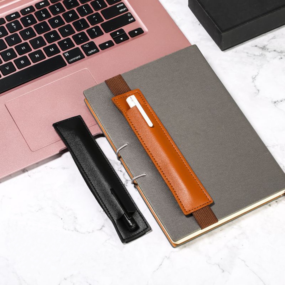 Vintage PU Leather Pencil Case Book Notebook Elastic Rubber Band Buckle ...
