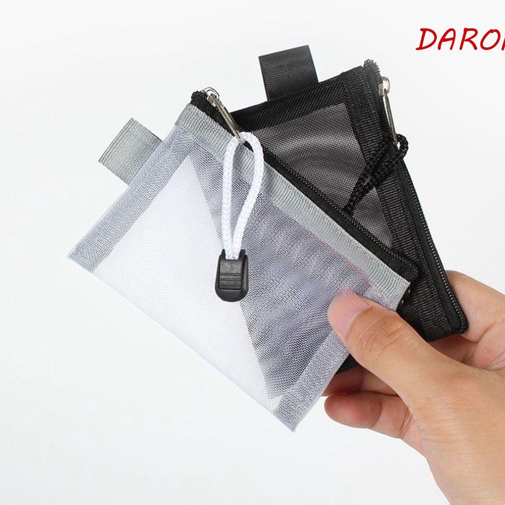 DARON Mesh Storage Bags Portable Zipper Bag Transparent File Bag Nylon ...