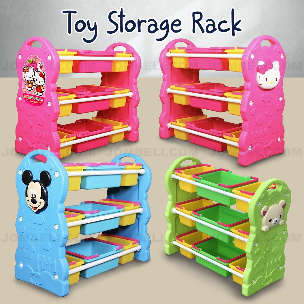TOY STORAGE RACK Kids Storage Cabinet Children Book Toy Bins Box Basket ...