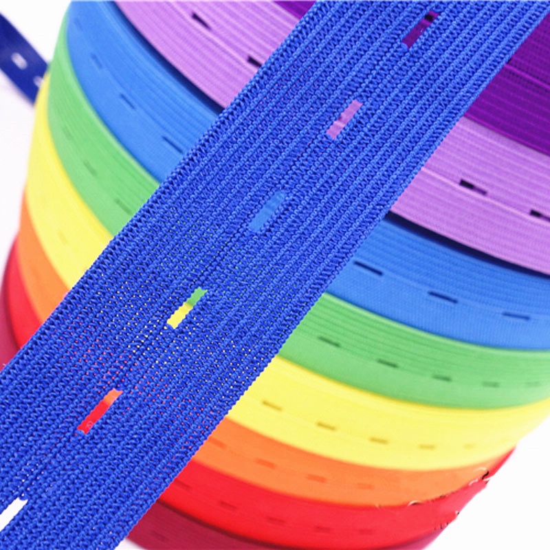 1Meter Elastic Bands 18mm Woven Button Hole Elastic Band Elast Stretch ...