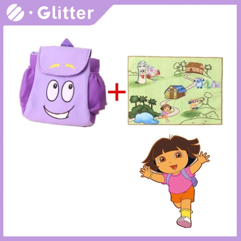 Dora The Explorer Purple Backpack For Kids Girls Cute Cartoon School ...