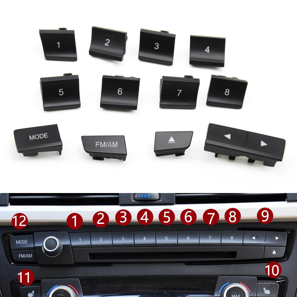 Car Front Dashboard Radio CD Player Digit Button Switch Buttons Cover ...