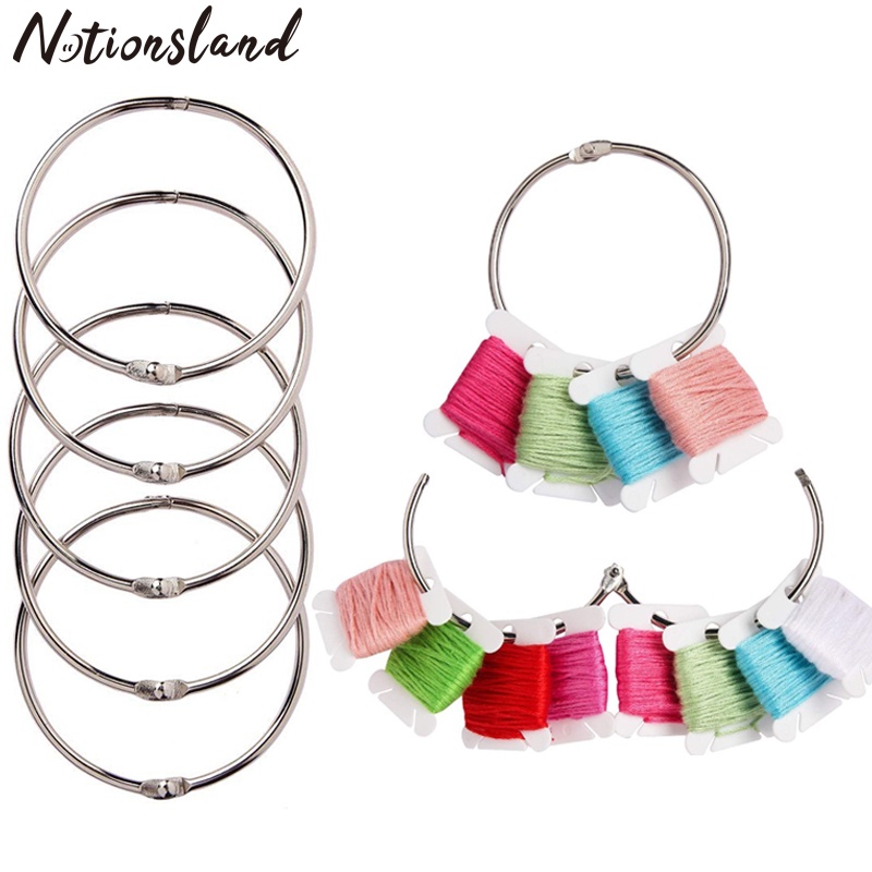 2-10Pcs Stainless Steel Floss Bobbin Rings Thread Organizer Cross ...