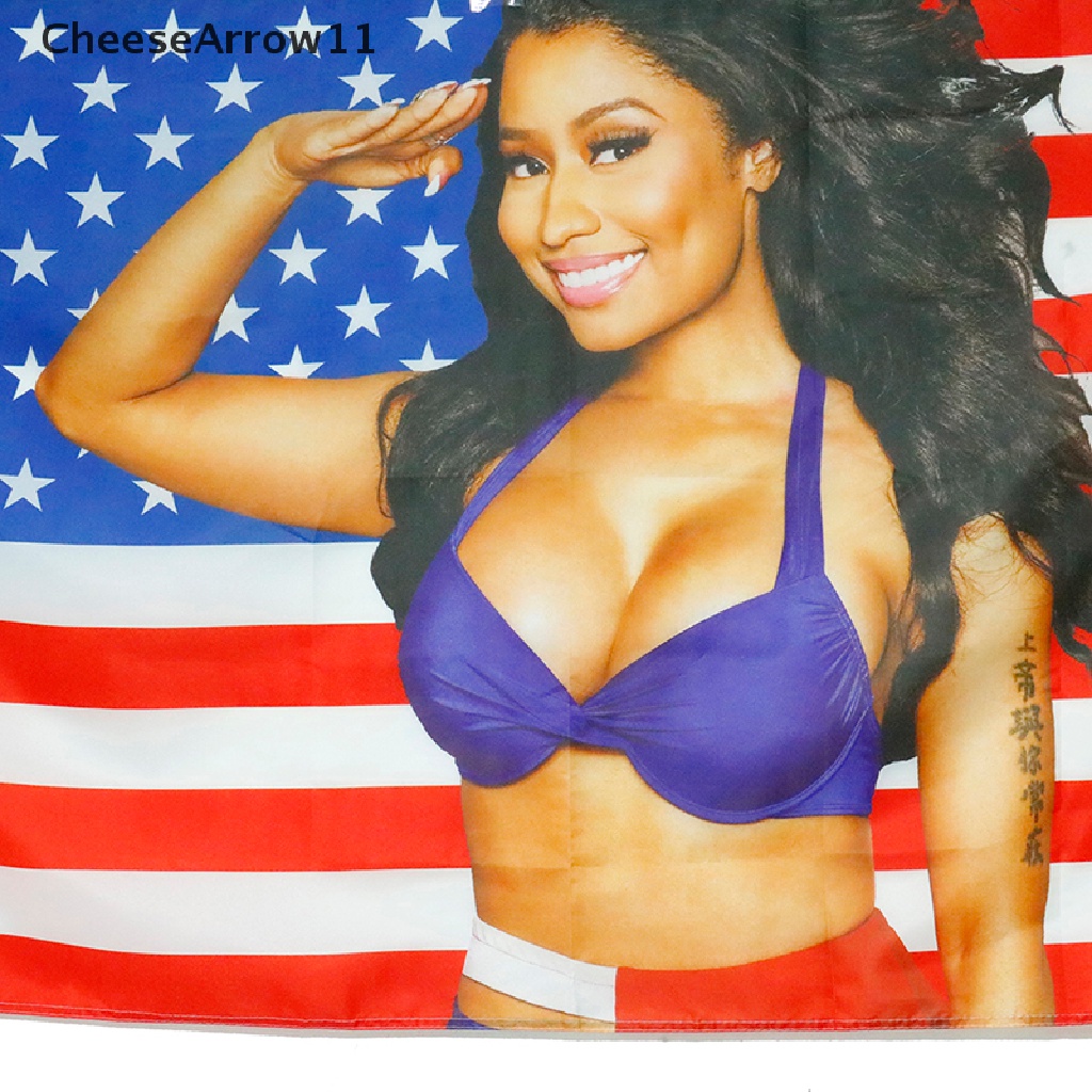 Cheesearrow 3x5ft Nicki Minaj Rap Sexy Usa Flag Music Singer Star Silk Fabric Decor Banner Sg