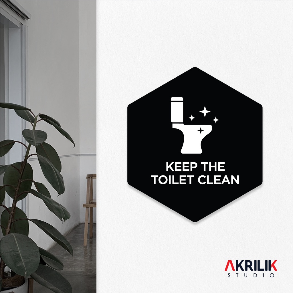 Keep The Toilet Clean Acrylic Sign Board Acrylic Board WC Signage Wall ...
