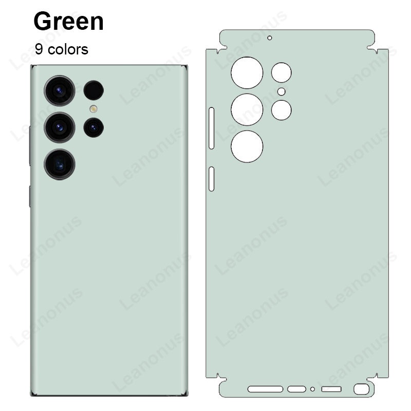 Plain Green Color Skin for Samsung Galaxy S23 S22 S24 S25 Ultra Back ...