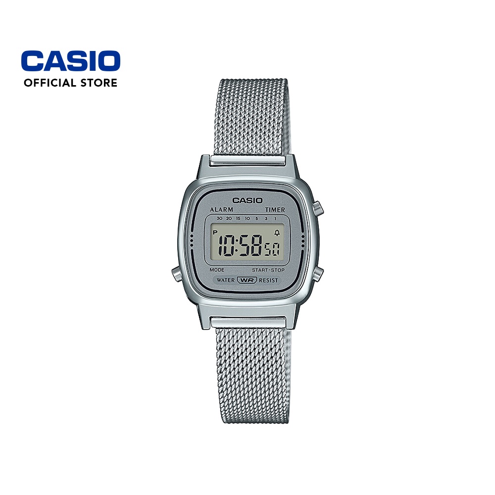 CASIO GENERAL LA670WE Ladies' Vintage Digital Watch Stainless Steel ...