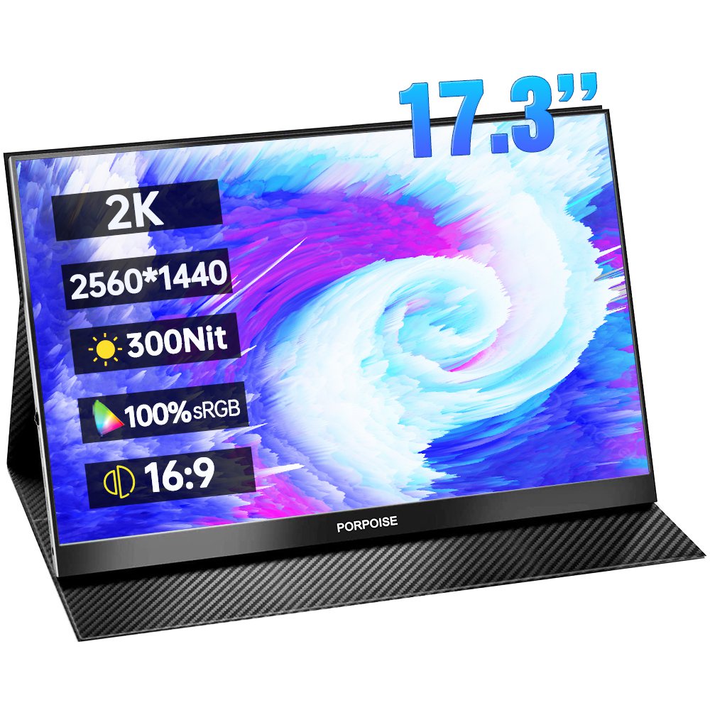 17.3 Inch UHD 2K Portable Monitor 2560*1440 IPS HDR 100%SRGB Screen ...