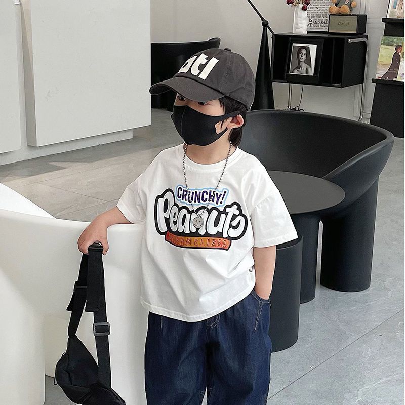 【Boy T Shirt】(1-14Y) Printed 100% Cotton Tshirt Round Neck Korean Style ...