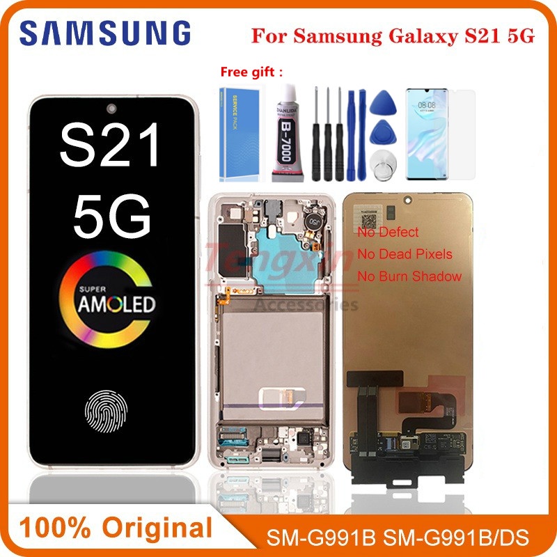 6.2";Original AMOLED For Samsung Galaxy S21 G990F G991 LCD Display ...