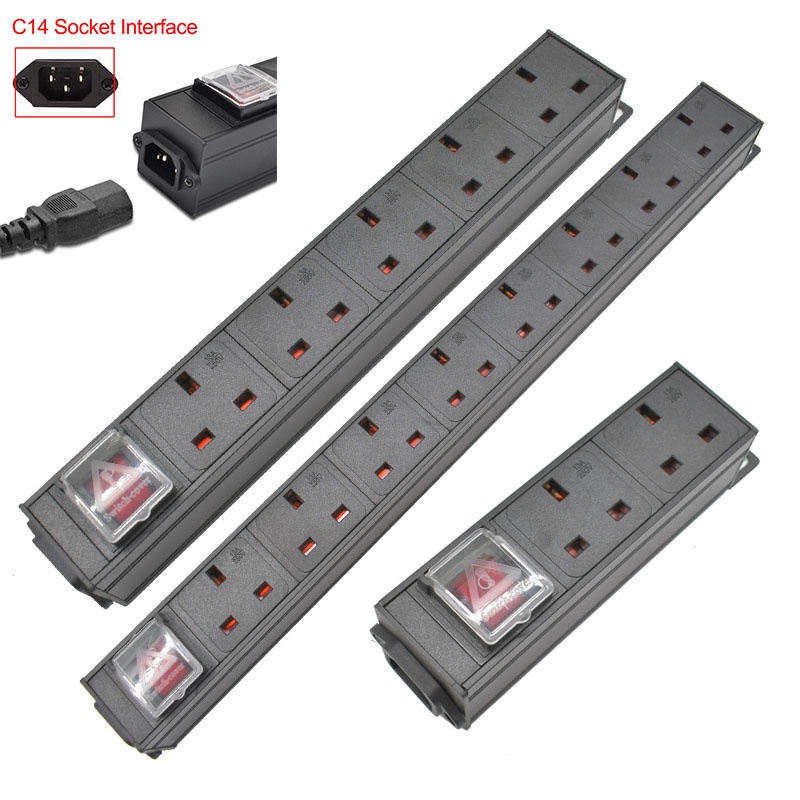 wireless C14 port PDU Power Distribution Unit 2-18 ways UK 3 PIN output Socket aluminum alloy ...