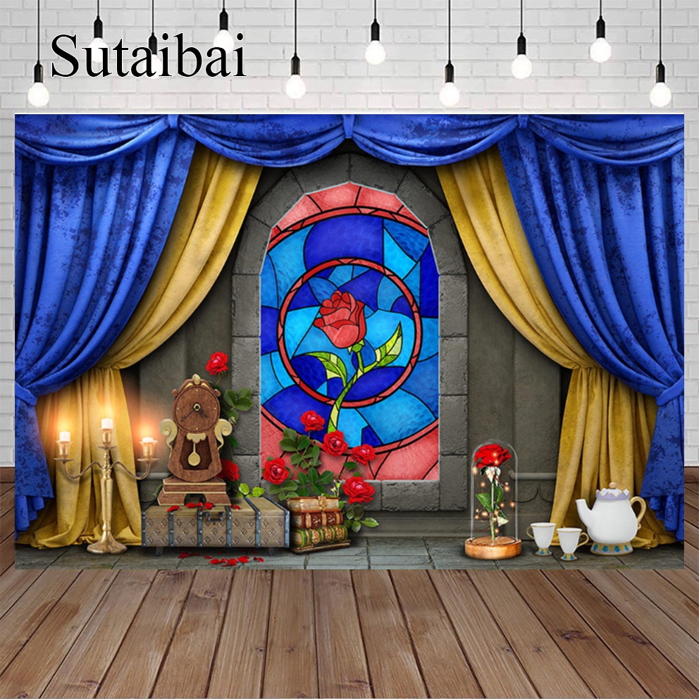 Beauty and The Beast Princess Belle Backdrop Kids Birthday Party ...
