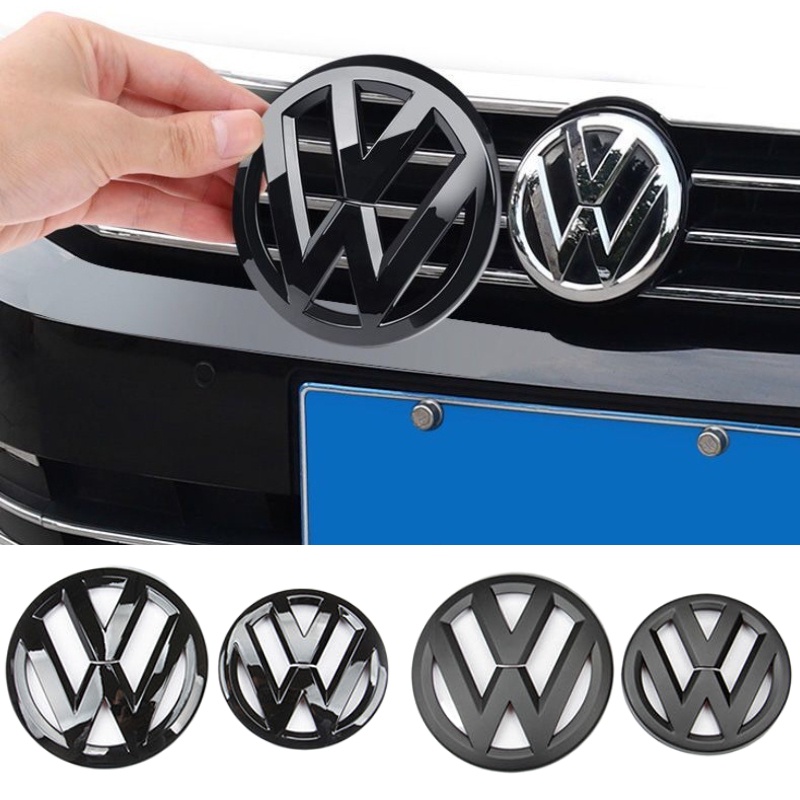 2pcs Car Front Grill Badges Rear Trunk Emblem Lid Covers Logo Sticker ...