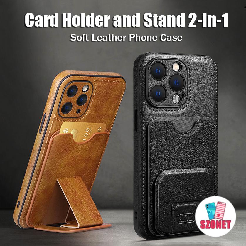 Invisible Folding Bracket High-grade Leather Silicone Soft Shockproof ...