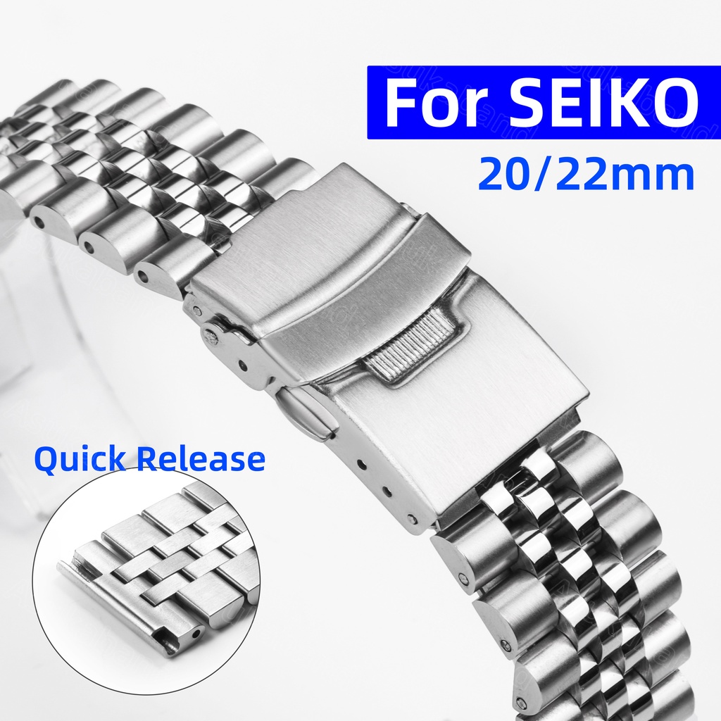 For Seiko SKX009 SKX007 Watch Band Strap Stainless Steel Watchband 18mm ...