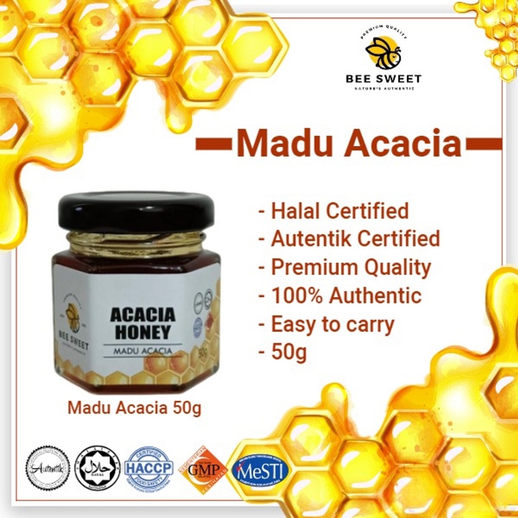 HALAL Doorgift Pure Honey/Honey Acacia/Bee/Hexagon/Premium/Madu Madu ...