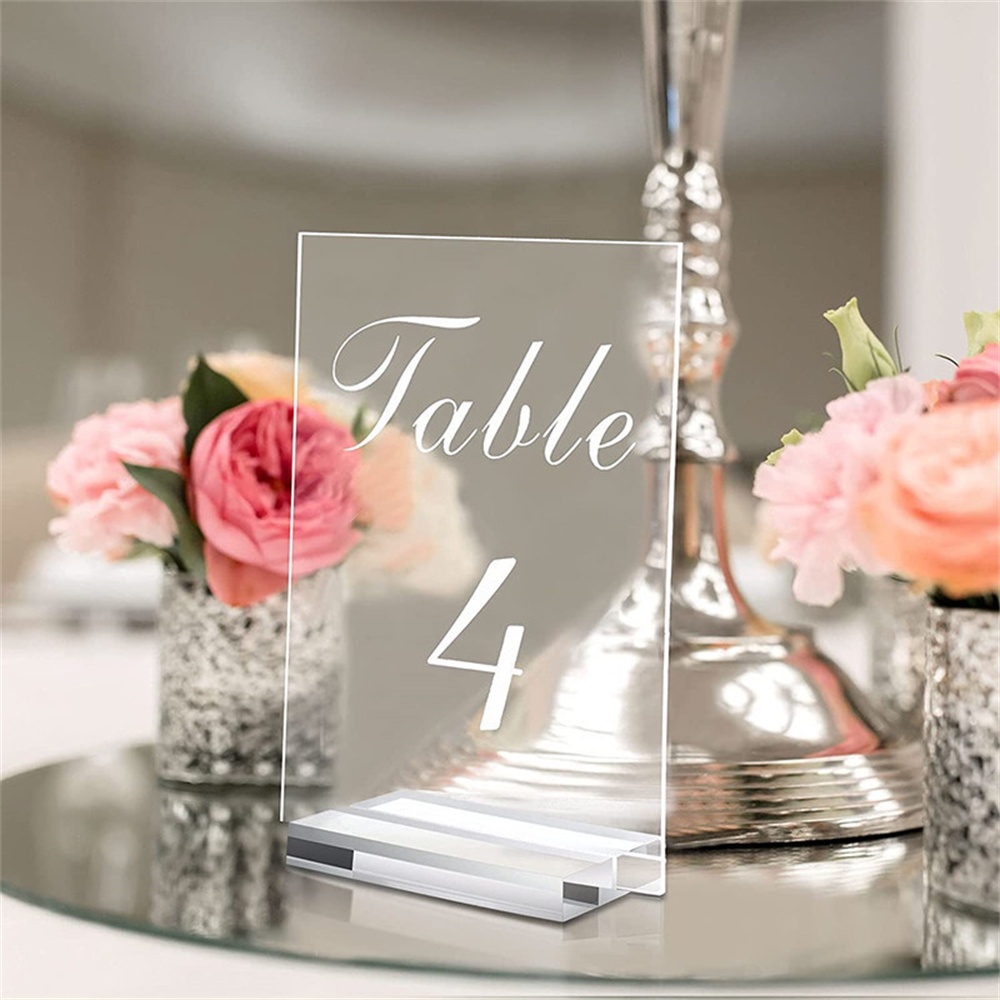 Acrylic Stands Clear Place Card Holders with Card Slot Table Numbers ...