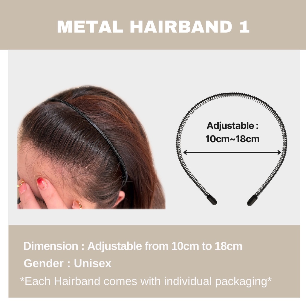 mixshop Unisex Metal Hairband, Headband, Wavy Hair Hoop, Flexible ...