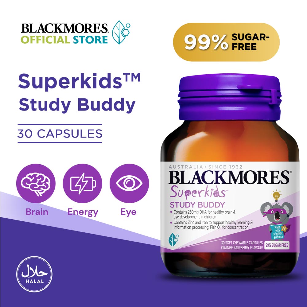 Blackmores Superkids Study Buddy (30s) With 2xDHA to support your child ...