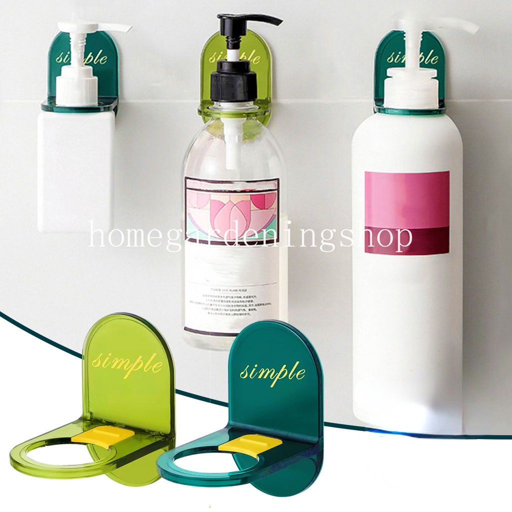 Wall Mounted Shampoo Bottle Shelf Liquid Shower Gel Organizer Hook ...