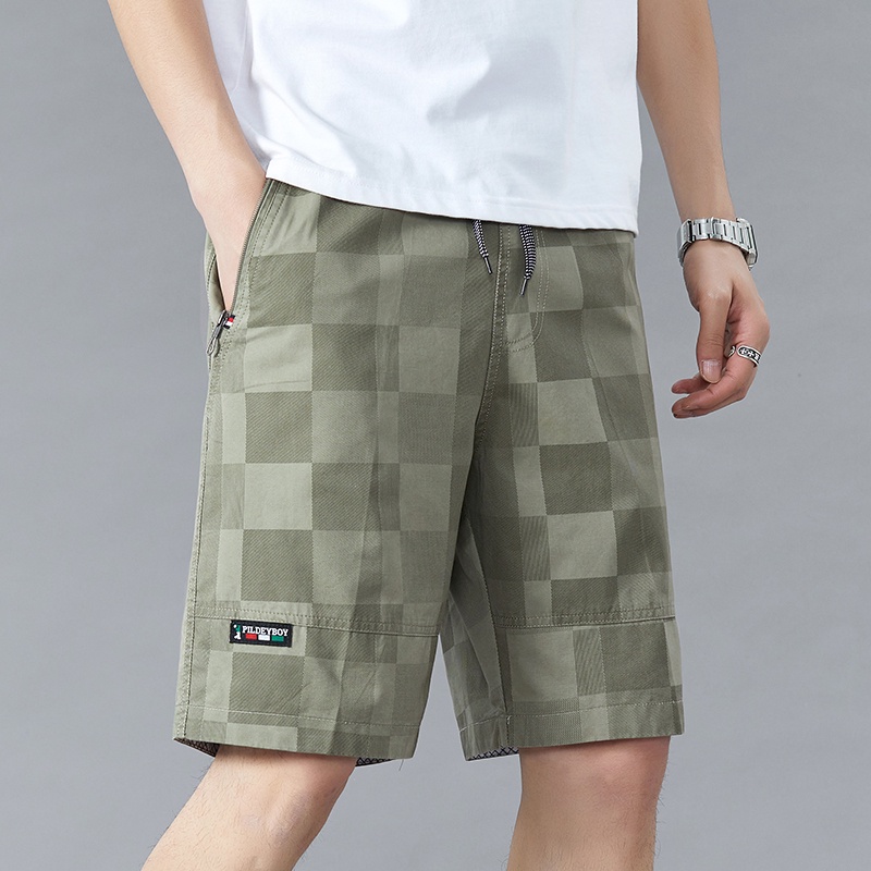 [Ready Stock] Short Pants Men Fashion Trendy Checkered Grid Design ...
