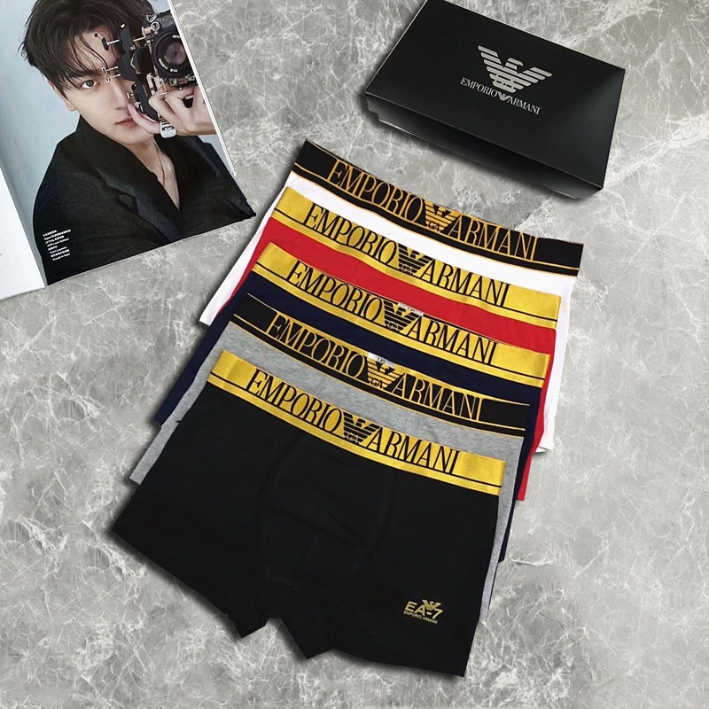 [3pcs+Box] Men's Underwear Men's Breathable Sports Boxer Briefs Soft ...