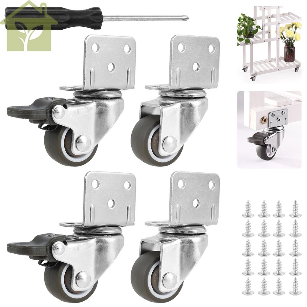 4 Pcs Furniture Castors Heavy Duty Casters Stable Swivel Plate Casters ...