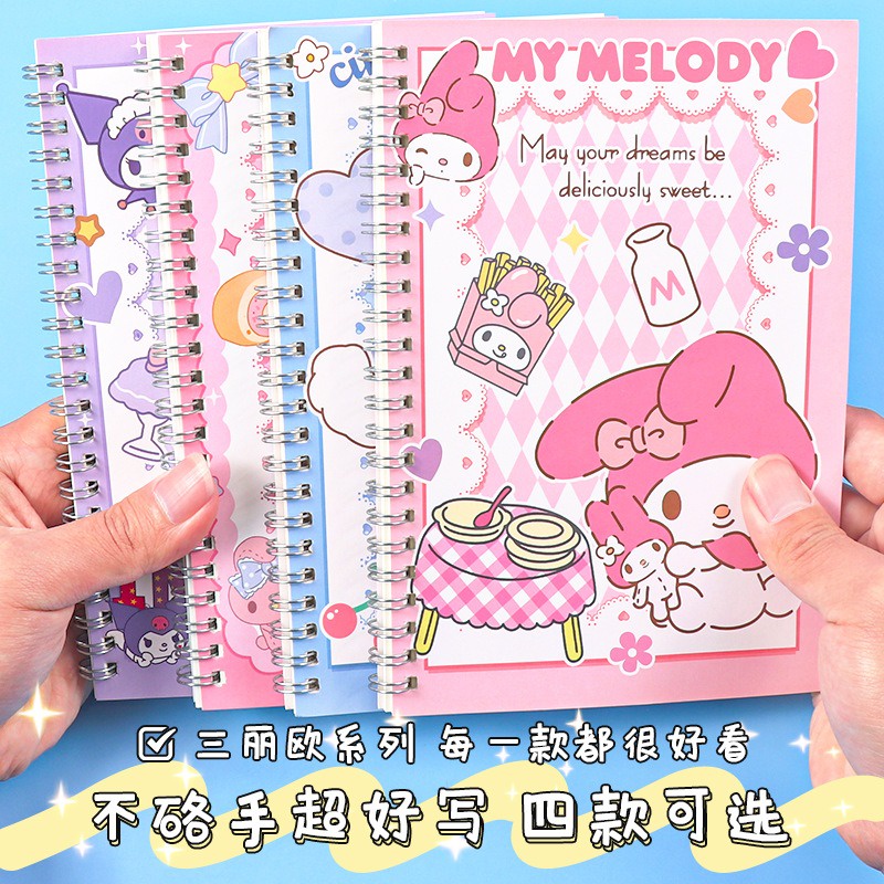 New Notebook Kuromi Melody Kawaii Student Cartoon A5 Coil Book Anime ...