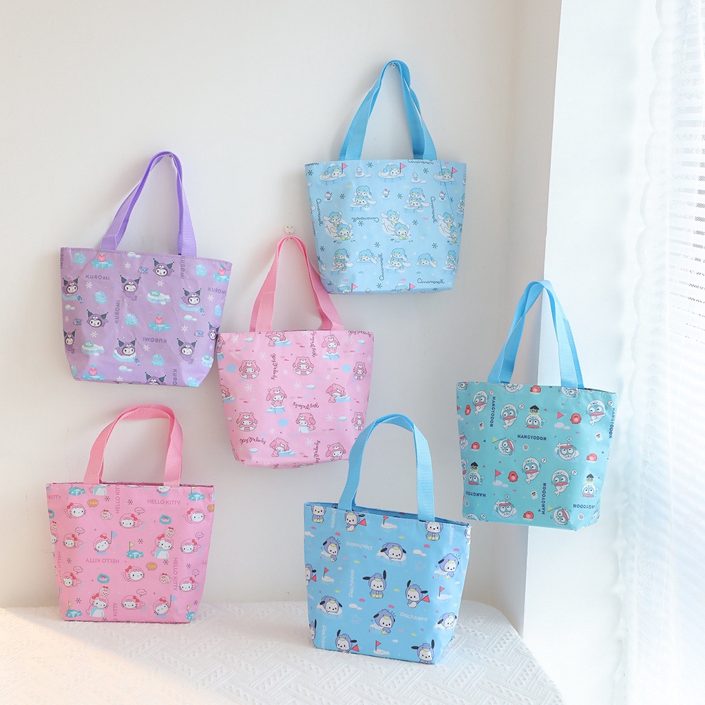 Cartoon Tote Bag Waterproof Cute Storage Large Capacity Student Bento ...